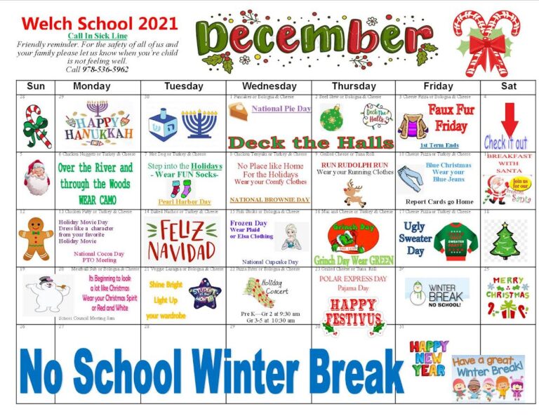 December Calendar : Peabody Public Schools